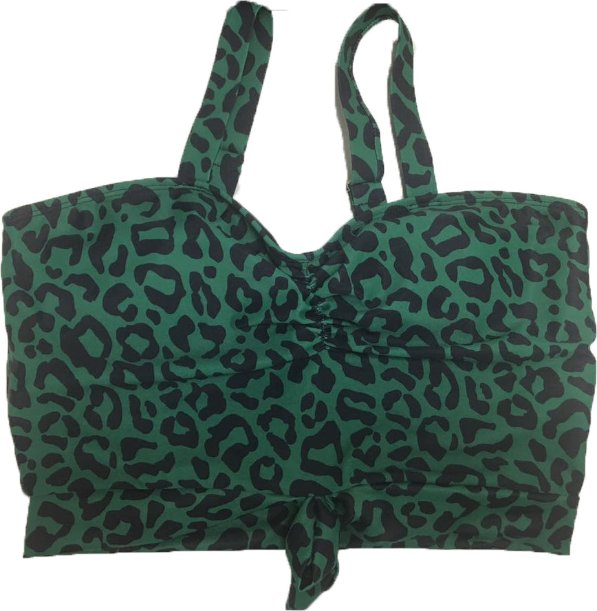 Stay-Cation Top | Green Leopard Print | Final Sale – Coral Reef Swim